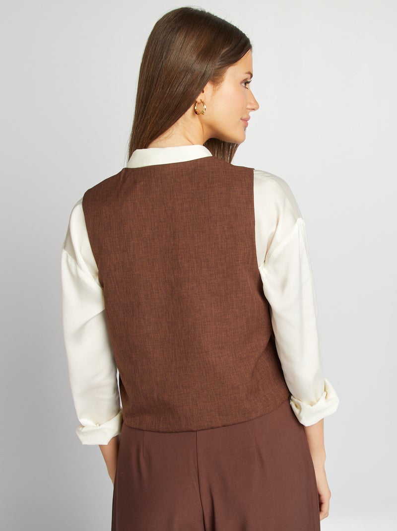 Colete de fato sem mangas - CASTANHO - Mulher - 18.00€ - Kiabi