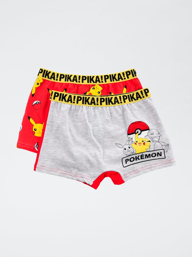 Conjunto de 2 boxers 'Pokémon' em algodão - Cinza - Menino - 8.00€ - Kiabi
