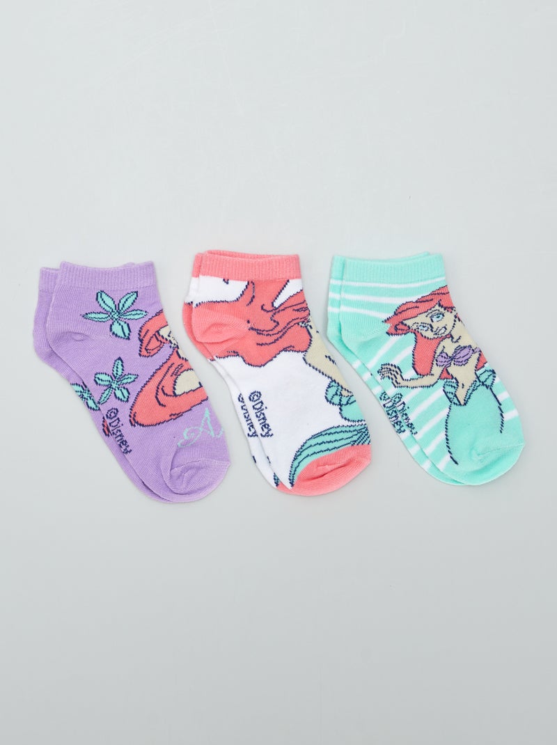 Conjunto de pares de meias 'Ariel' da 'Disney' - 3 pares - VERDE ...