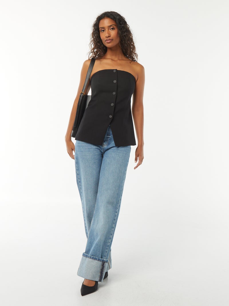 Corpete liso estilo colete de fato - Preto - Mulher - 18.00€ - Kiabi