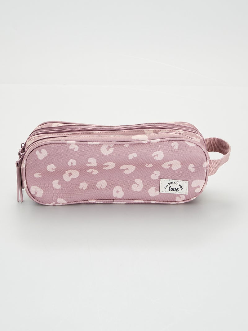 Estojo escolar com compartimento duplo - Leopardo - 8.00€ - Kiabi