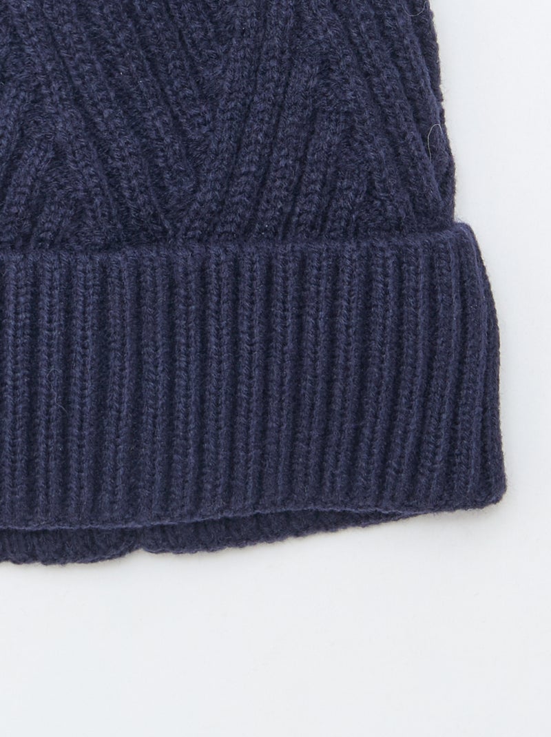 Gorro liso de malha - Azul - Menino - 7.00€ - Kiabi