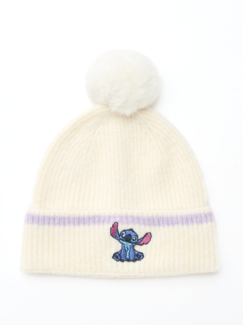 Gorro 'Stitch' com pompom - Branco - Menina - 8.00€ - Kiabi