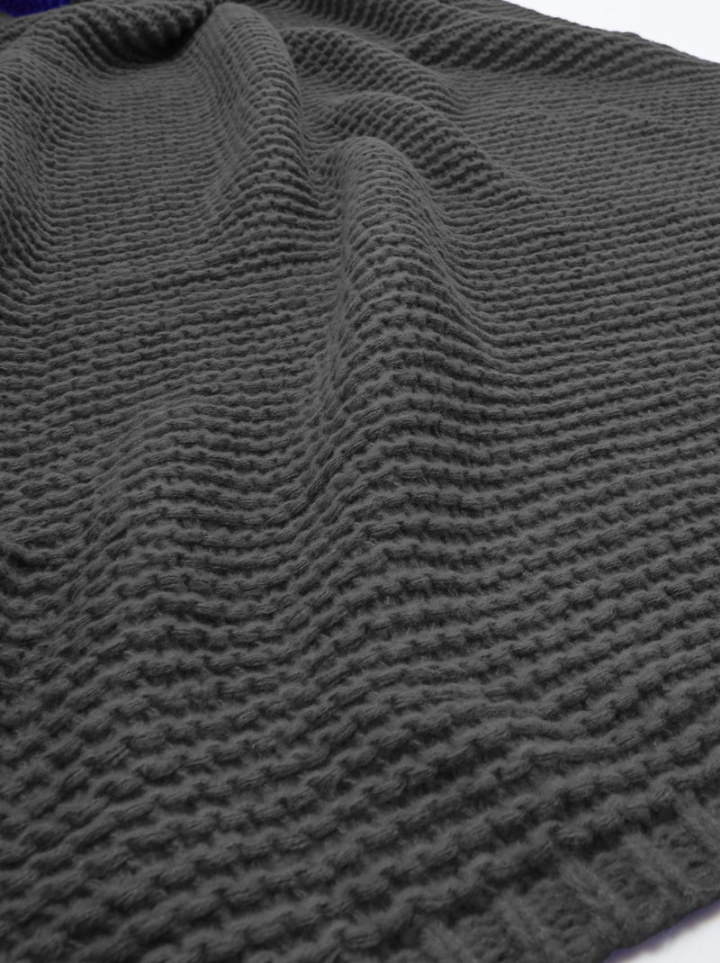 Manta de malha grossa - Kiabi Home - CINZA - Casa - 20.00€ - Kiabi