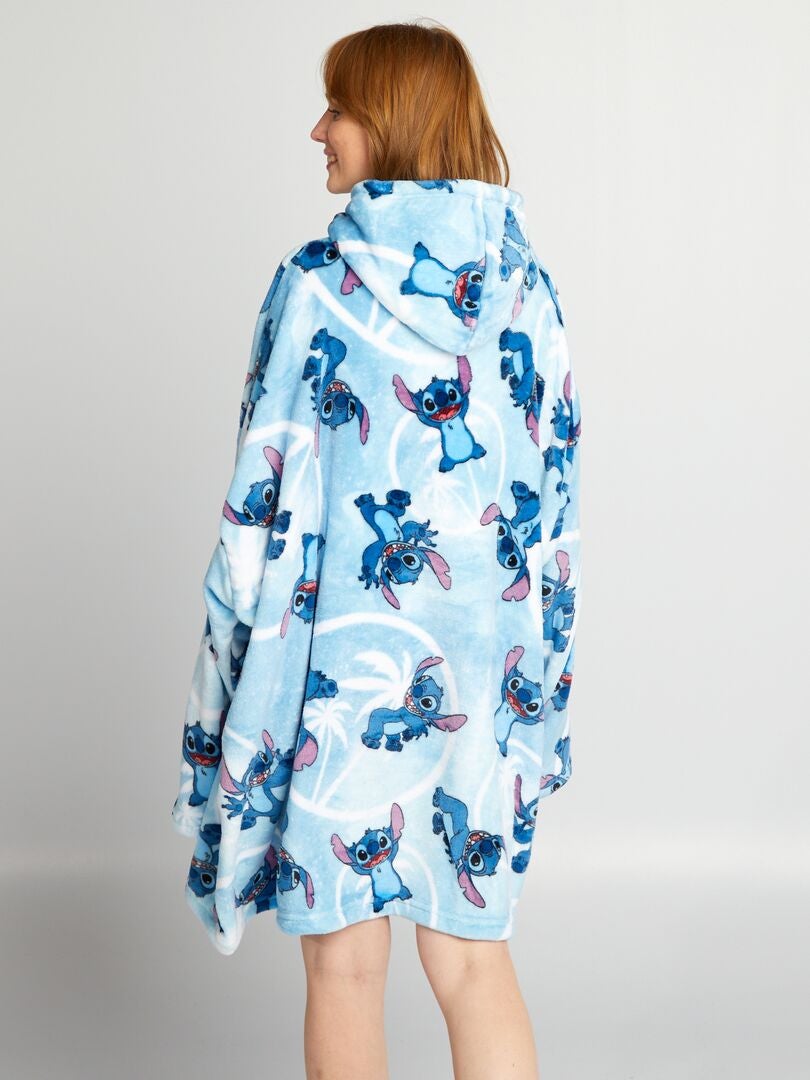 Manta poncho 'Stitch' com bolso à frente - AZUL - Kiabi - 22.00€