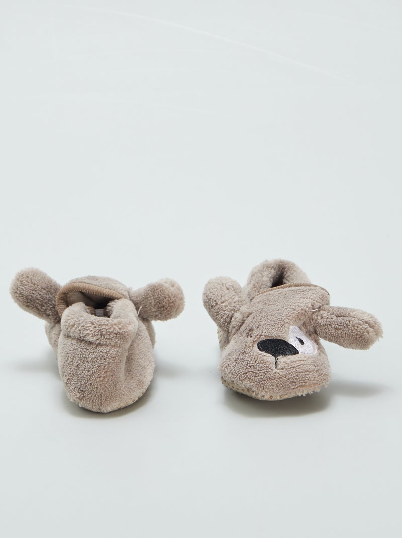 Pantufas de veludo 'rato' - CASTANHO - 6.00€ - Kiabi