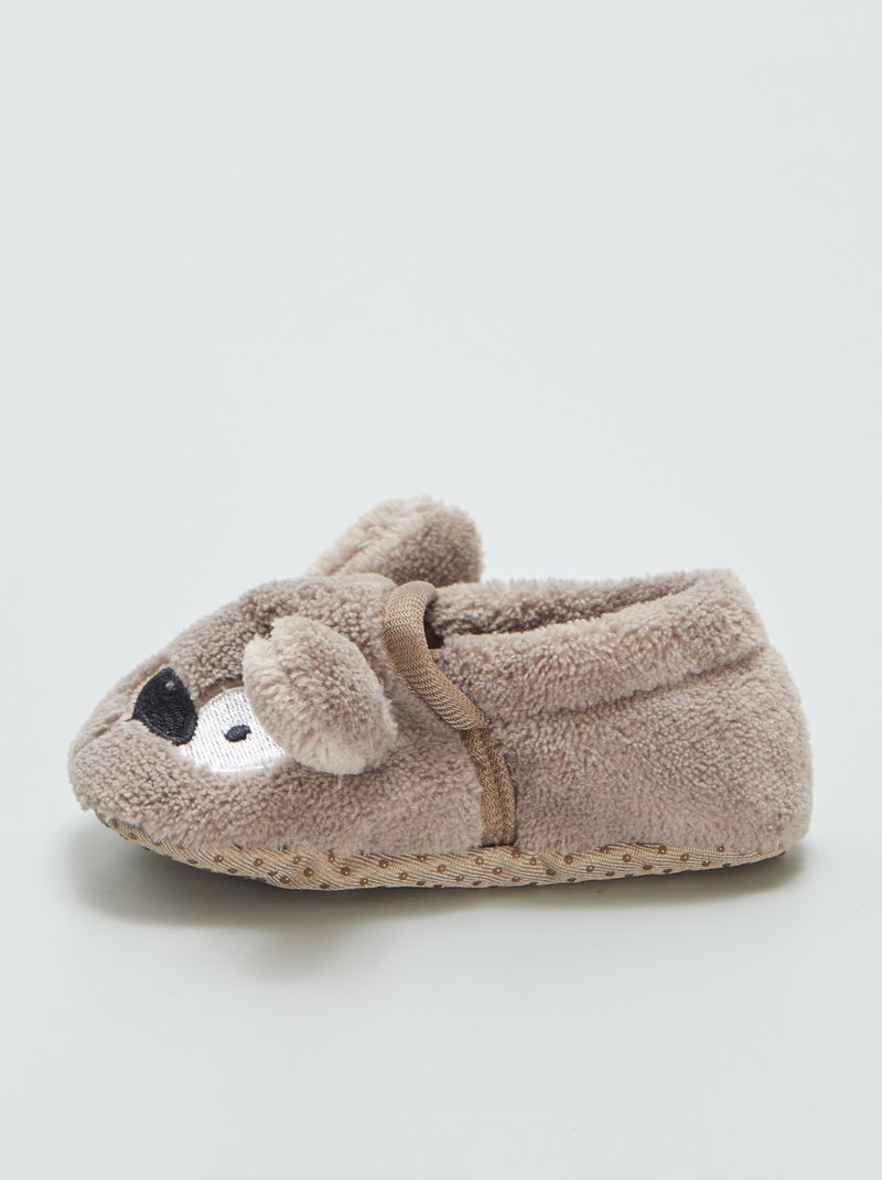 Pantufas de veludo 'rato' - CASTANHO - 6.00€ - Kiabi