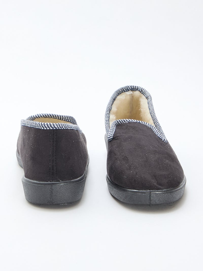 Pantufas forradas com bordas contrastantes - Preto - Homem - 12.00€ - Kiabi