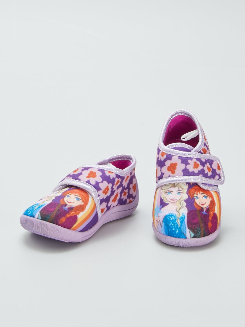 Pantufas 'Frozen' 'Disney' com tira de velcro - VIOLETA - Menina - 12. ...