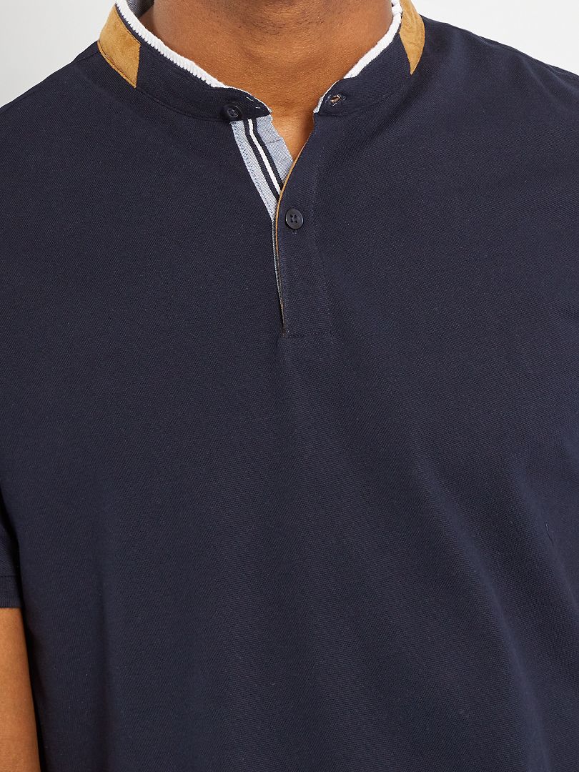 Polo com colarinho mao - AZUL - Kiabi - 10.00€