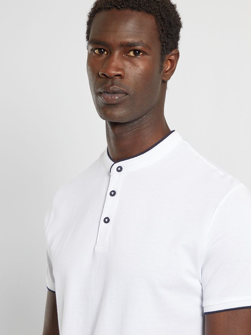 Polo com colarinho mao - Branco - Kiabi - 10.00€
