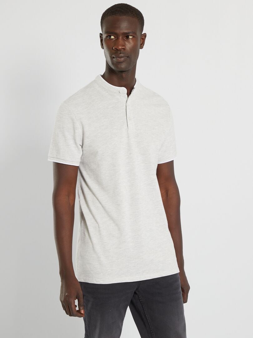 Polo com colarinho mao - CINZA - Kiabi - 10.00€