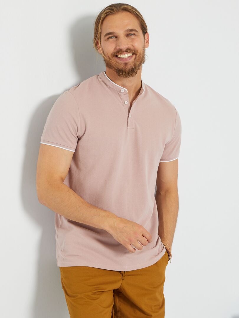 Polo com colarinho mao - ROSA - Kiabi - 10.00€