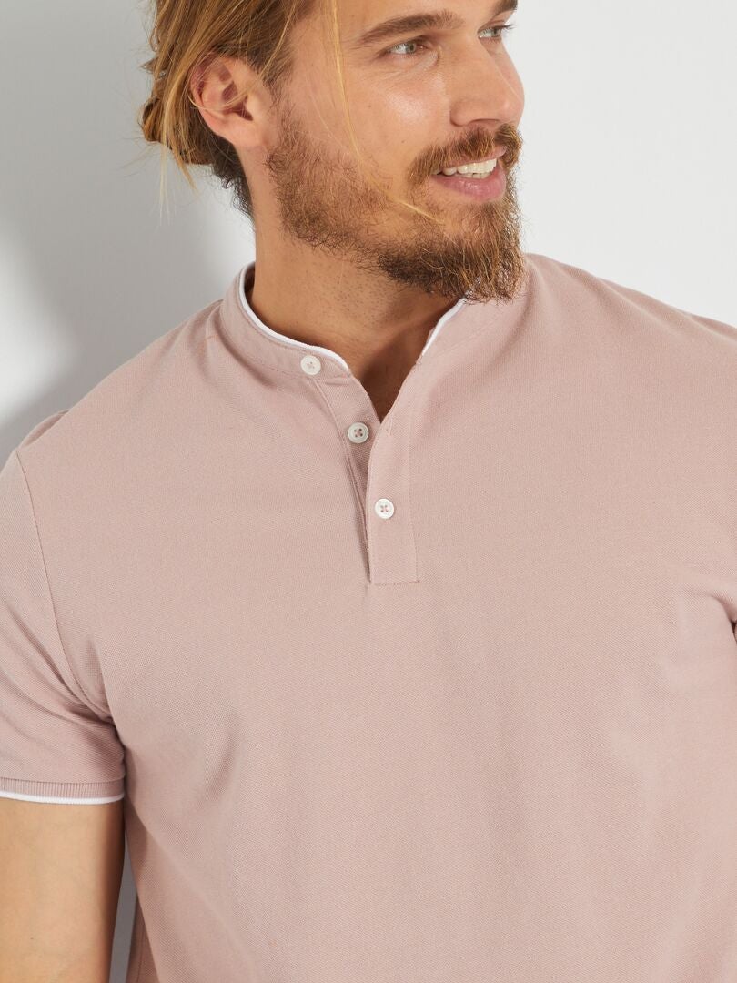 Polo com colarinho mao - ROSA - Kiabi - 10.00€