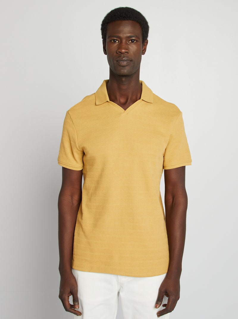 Polo em malha piqué - AMARELO - Homem - 12.00€ - Kiabi