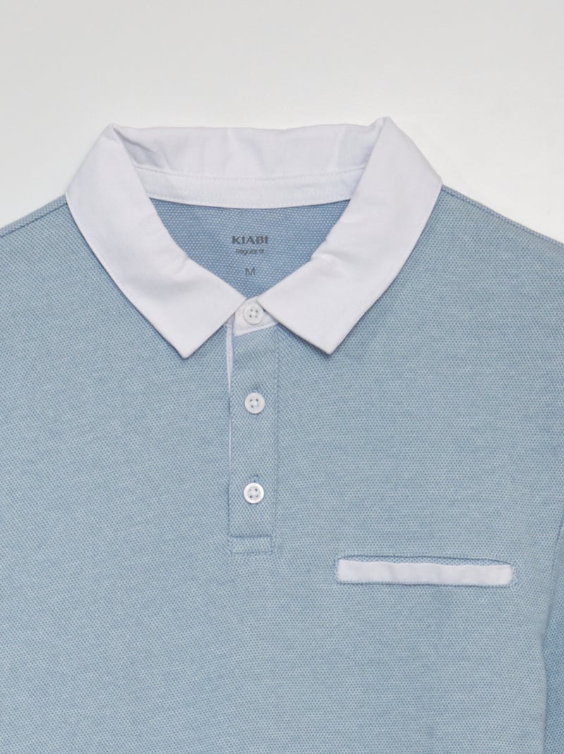 Polo em malha piqué - AZUL - 15.00€ - Kiabi