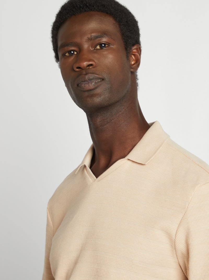 Polo em malha piqué - BEGE - Homem - 12.00€ - Kiabi