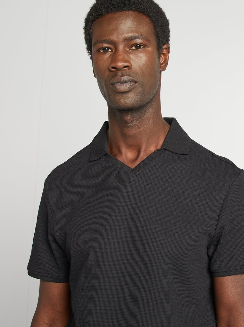 Polo em malha piqué - Preto - Homem - 12.00€ - Kiabi