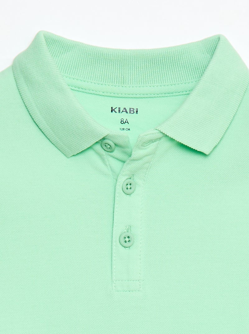 Polo liso em malha piqué - Verde - Menino - 5.00€ - Kiabi