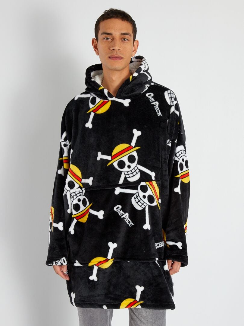 Poncho comprido 'One Piece' polar - Preto - Kiabi - 22.00€
