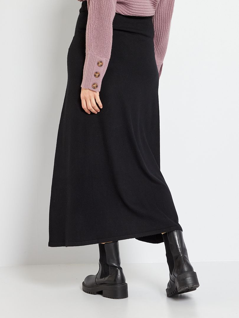 Saia comprida em malha - PRETO - Kiabi - 10.00€