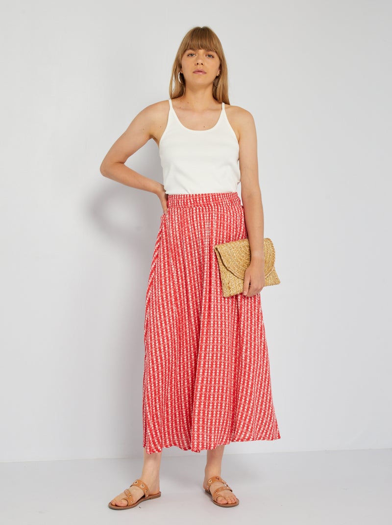 Saia comprida em tecido gofrado - VERMELHO - Kiabi - 22.00€