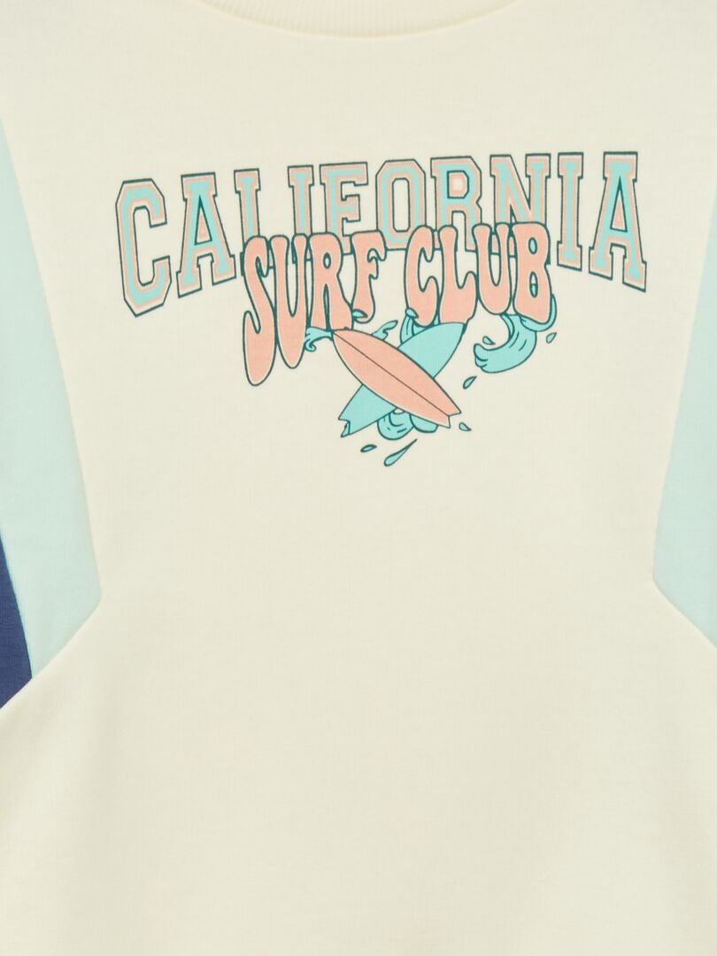 Sweatshirt color-block 'California Surf Club' - BEGE - Kiabi - 13.00€
