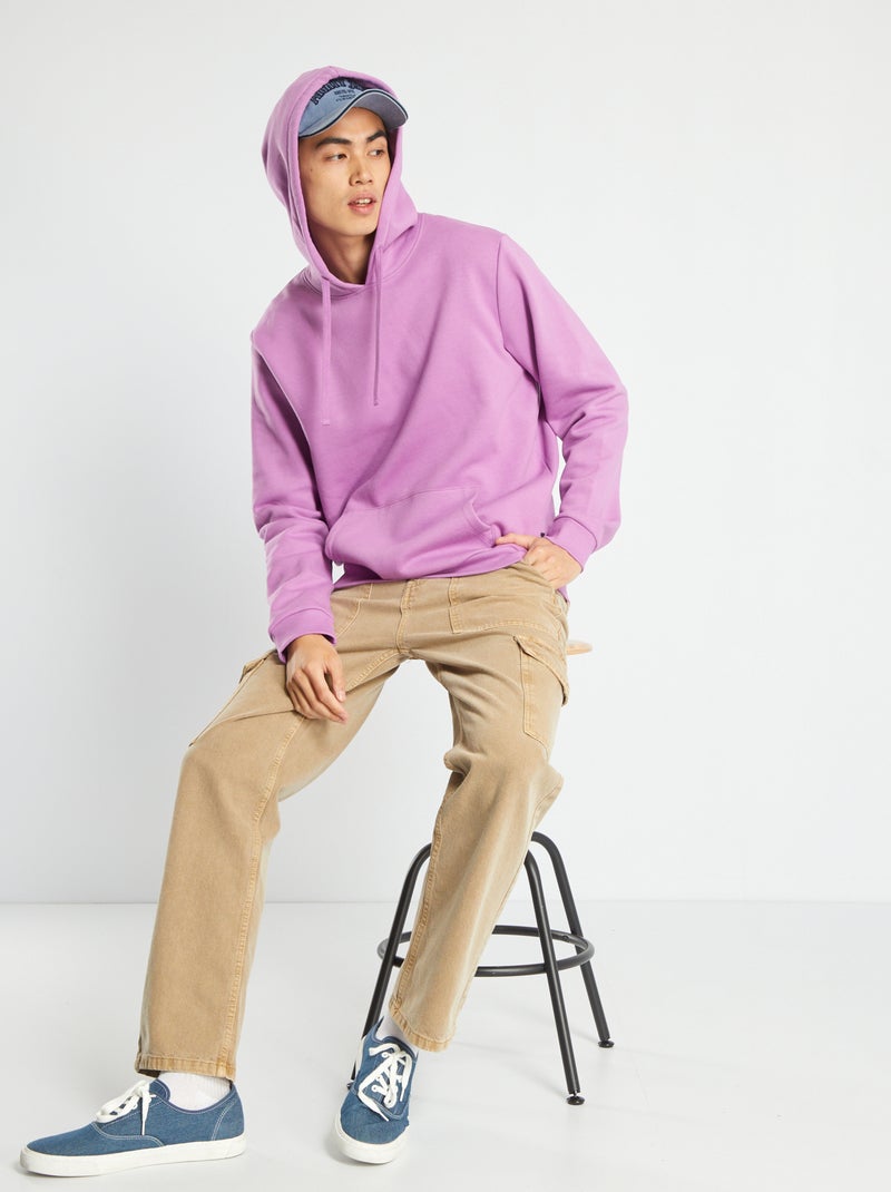 Sweatshirt com capuz com bolso canguru - ROSA - 18.00€ - Kiabi