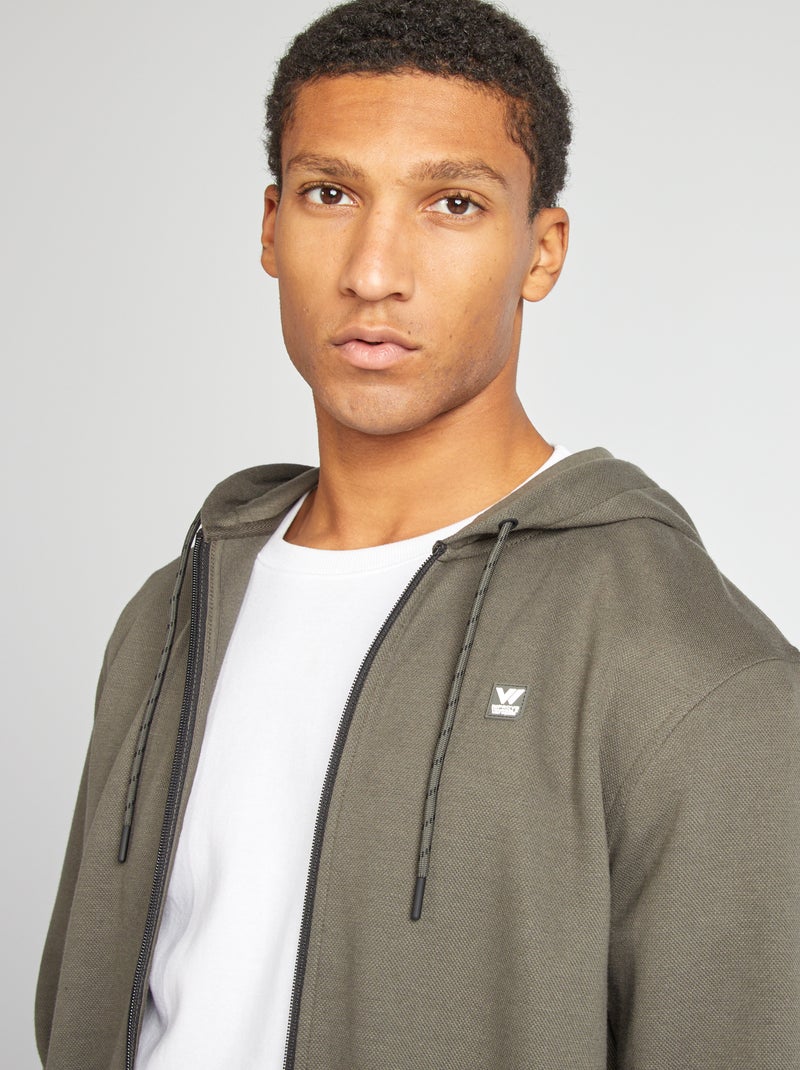 Sweatshirt com capuz em malha piqué - CAQUI - Homem - 25.00€ - Kiabi