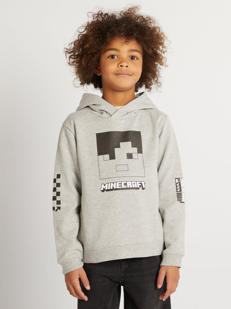 Sweatshirt com capuz 'Minecraft' - CINZA - Menino - 18.00€ - Kiabi