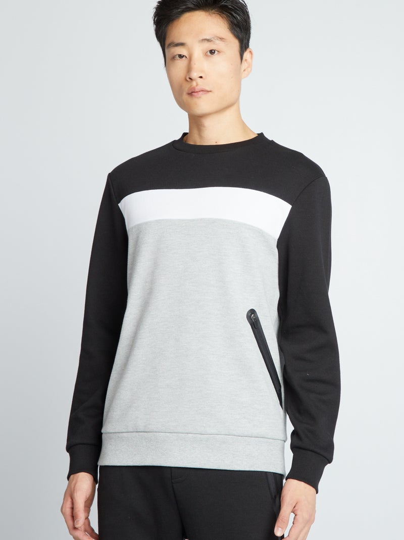 Sweatshirt em piqué de algodão - CINZA - Homem - 20.00€ - Kiabi