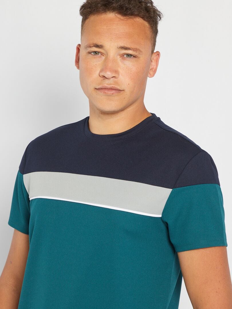 T-shirt color-block - Verde Profundo - Kiabi - 8.00€