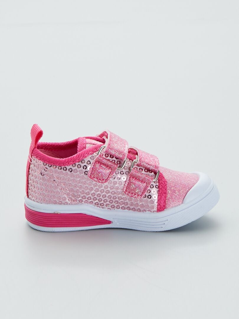 Ténis luminosos com velcro - Fuxia - Kiabi - 18.00€