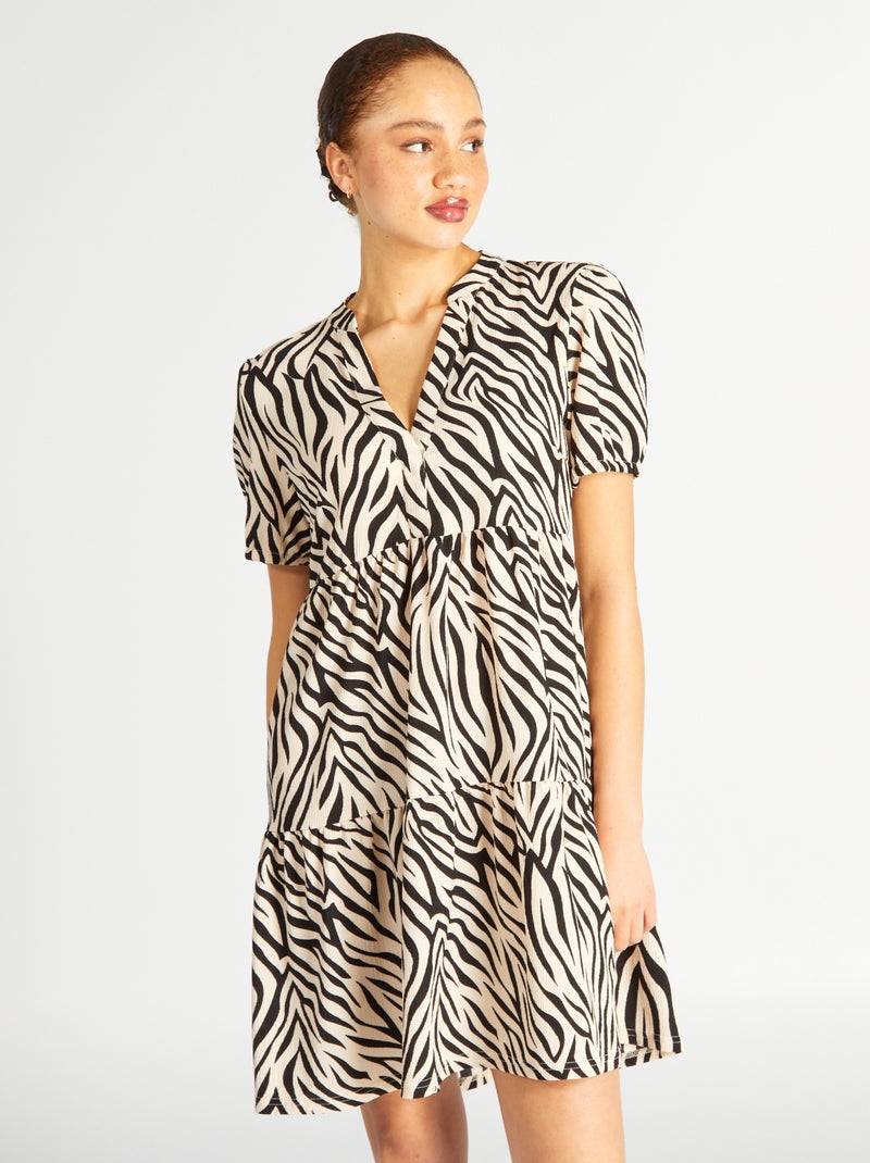 Vestido estampado - Zebra - 28.00€ - Kiabi