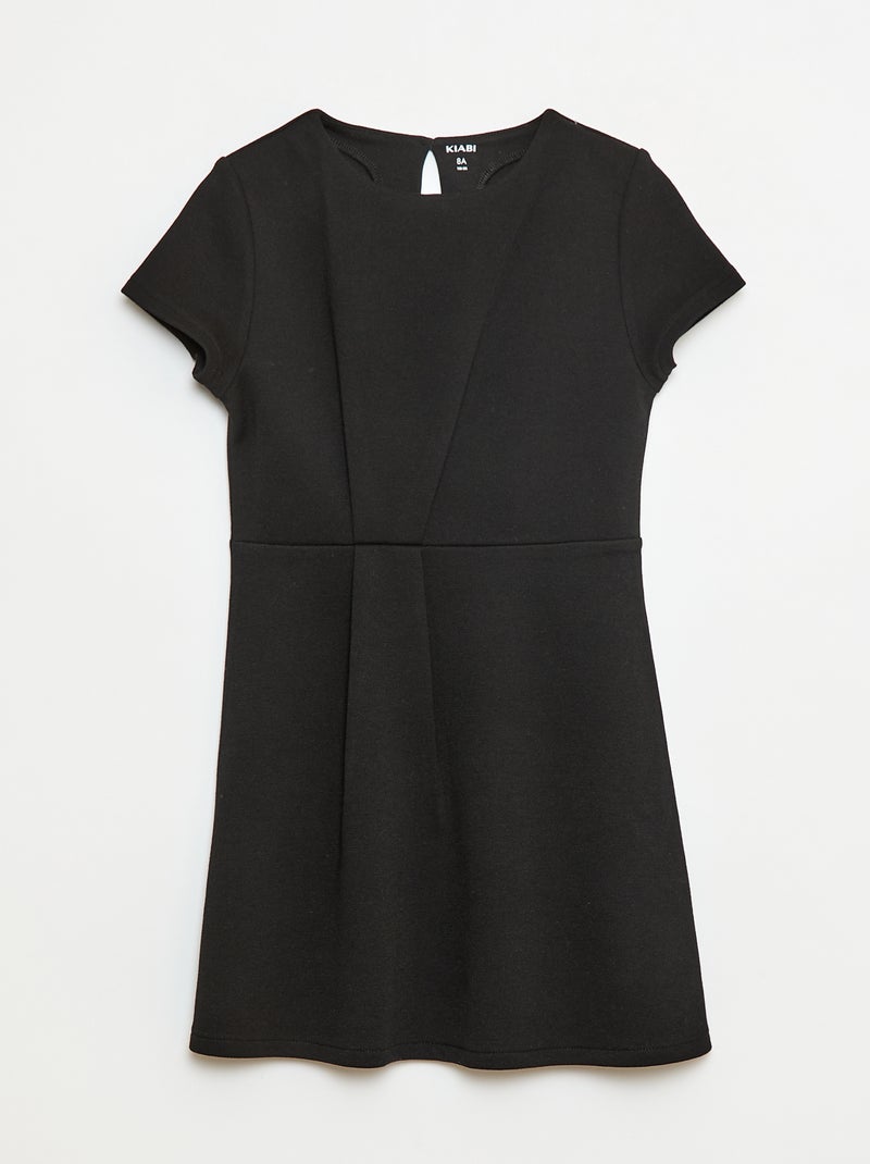 Vestido Milano com corte evasé e mangas curtas - Preto - Menina - 10.00 ...